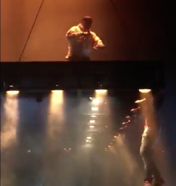 Someone Tried To Climb Onto Kanye's Floating Stage Last Night
