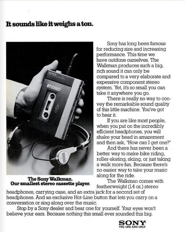 The First Sony Walkman Was Released 40 Years Ago Today