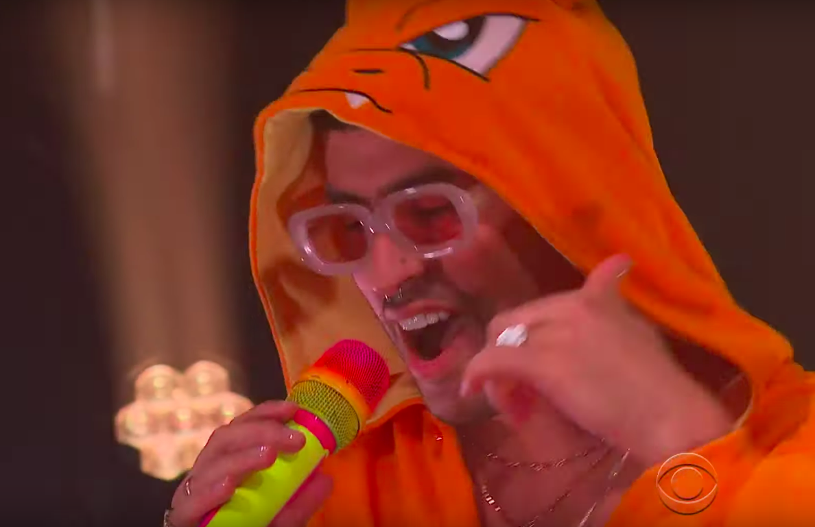 Watch Bad Bunny Dress Up As Charizard To Perform On James Corden