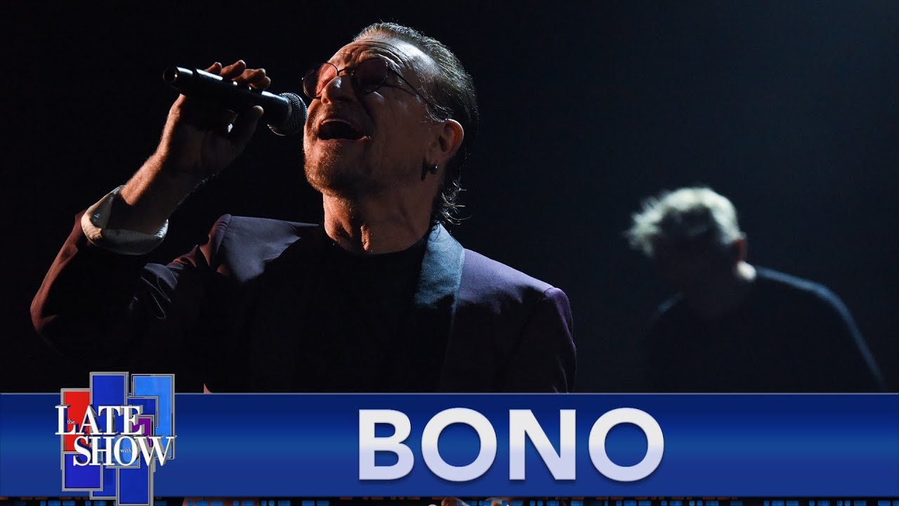 Bono Kept His Book Tour Rolling And Sang "With Or Without You" On Colbert