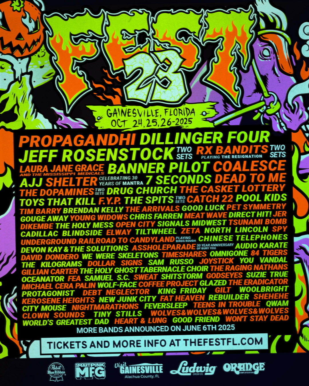 Fest Shares 2025 Lineup With Propagandhi, Dillinger Four, Jeff ...
