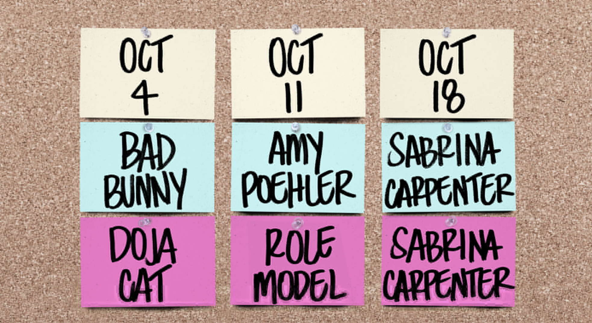 SNL Announces Bad Bunny, Doja Cat, Role Model, & Sabrina Carpenter For ...
