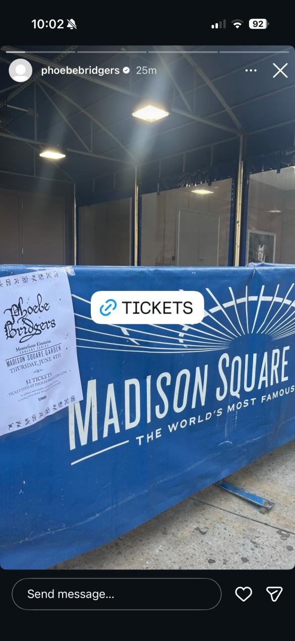 Phoebe Bridgers Announces Madison Square Garden Show